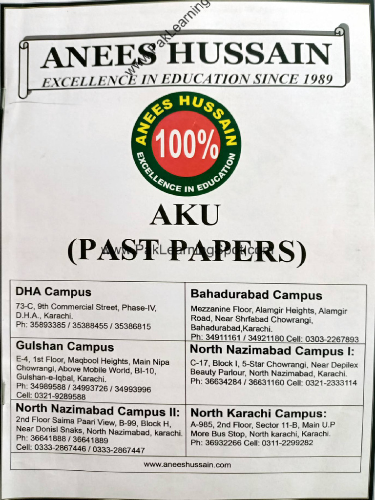 Aku Past Papers Pls | PDF