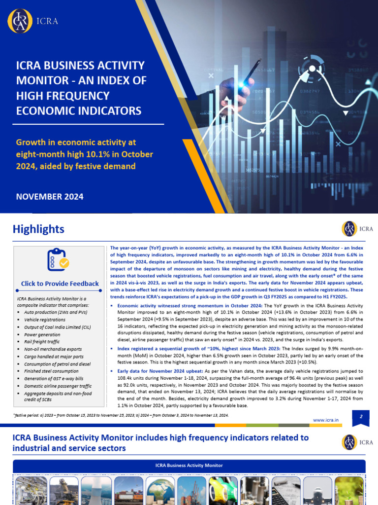 ICRA Business Activity Monitor Update | PDF | Rail Transport | Gross ...
