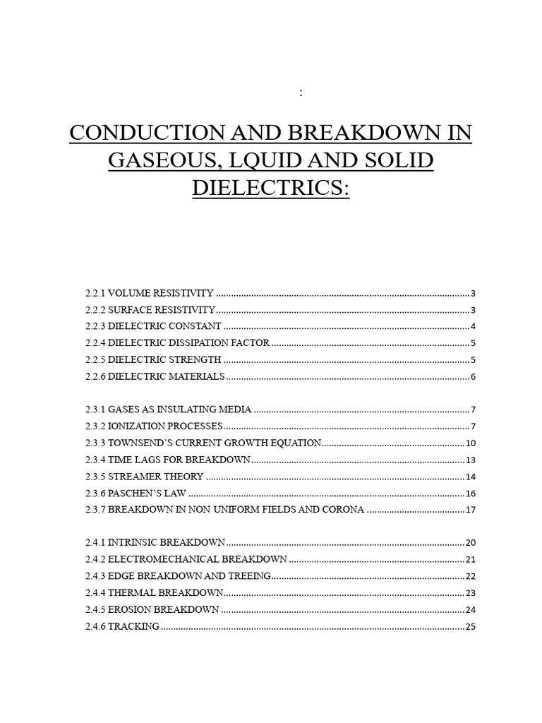 Module 2 - Conduction and Breakdown in Gaseous, Lquid and Solid ...