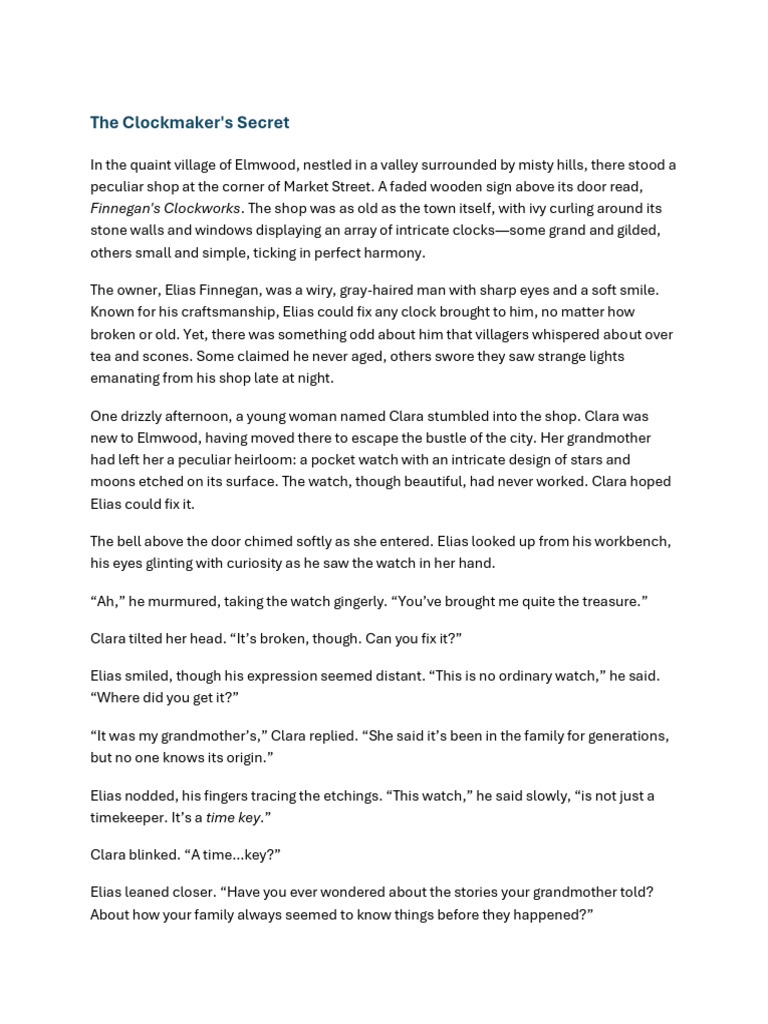 The Clockmaker's Secret | PDF