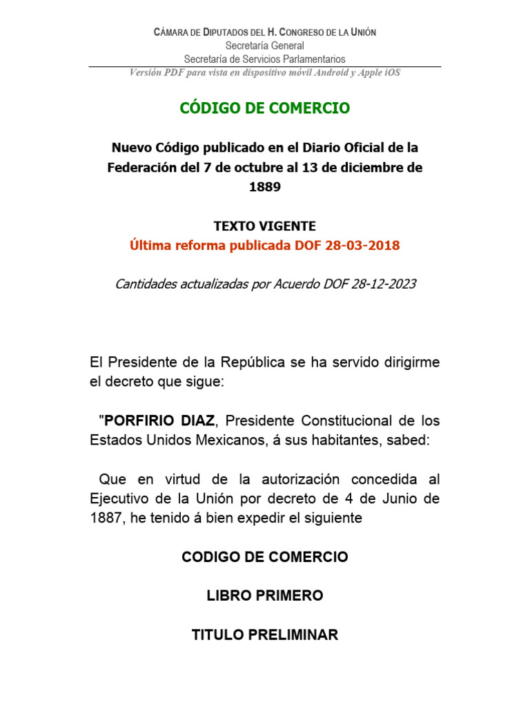 Código de Comercio | PDF | Gobierno