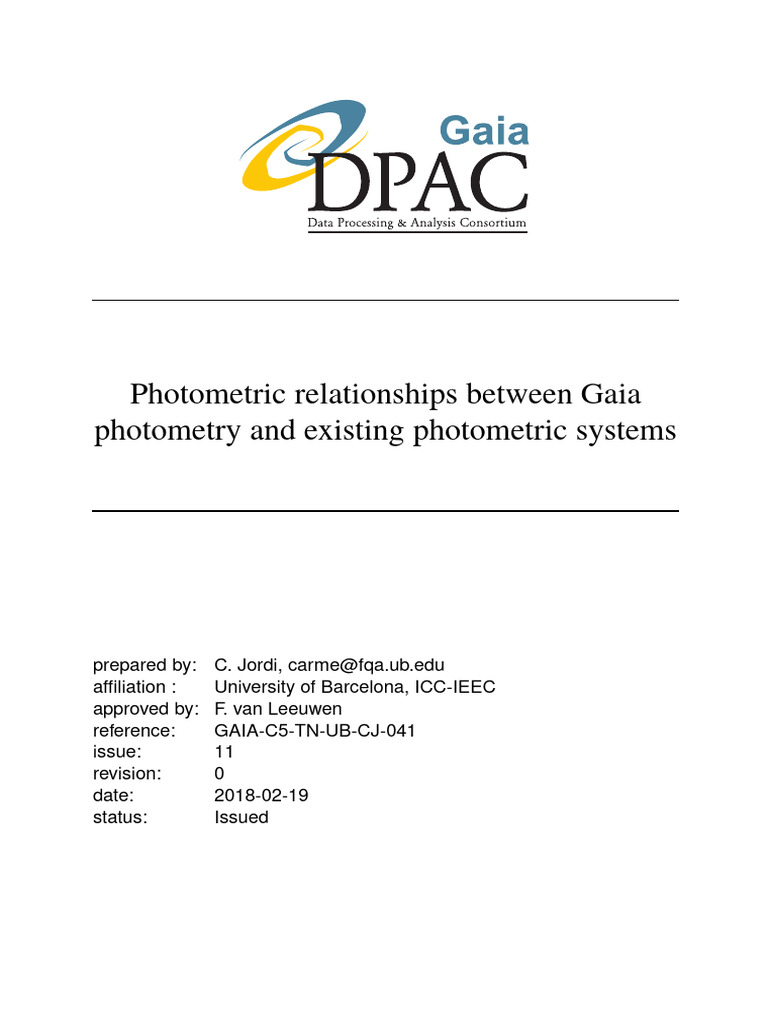 Gaia C5 TN Ub CJ 041 | PDF | Apparent Magnitude | Electromagnetic Radiation