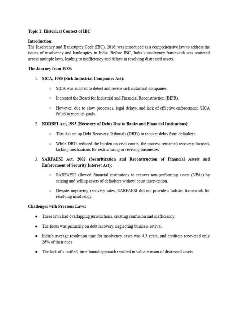 IBC | PDF | Bankruptcy | Insolvency