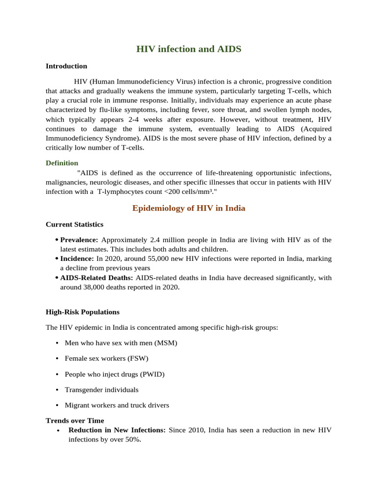 Understanding HIV and AIDS in India | PDF | Hiv/Aids | Infection