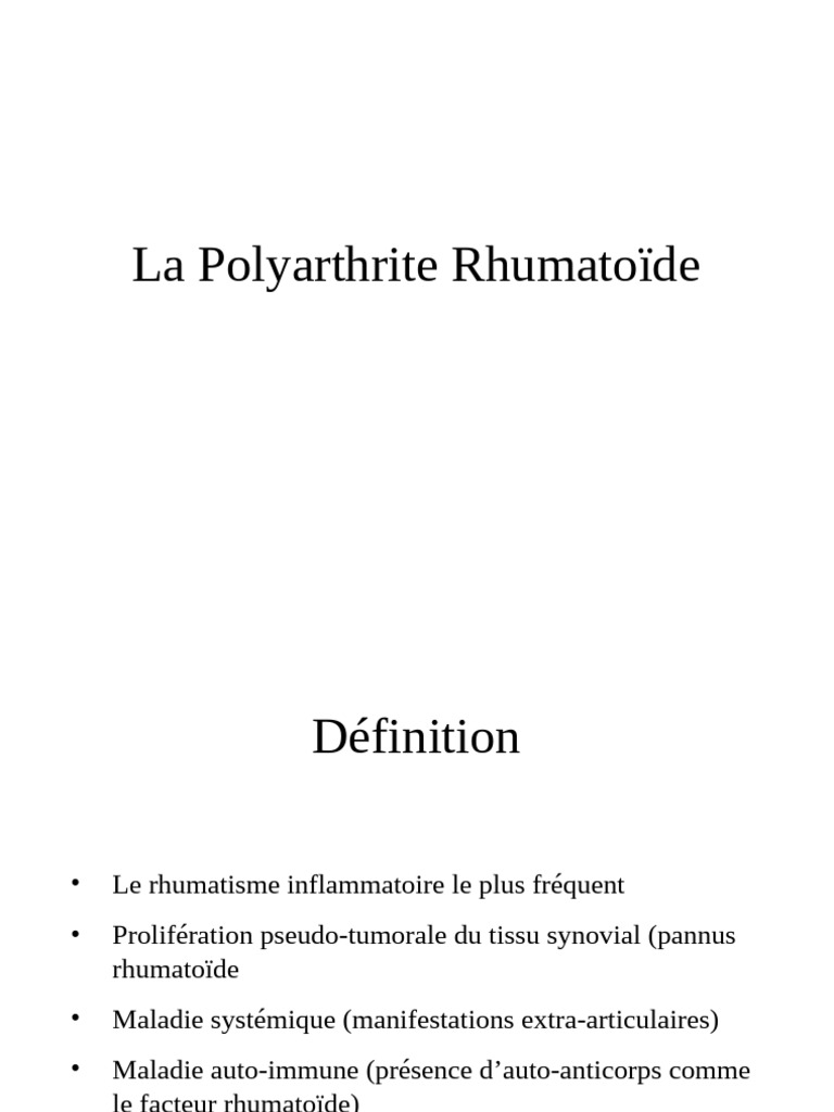 Polyarthrite Rhumatoide | PDF | Système immunitaire | Inflammation