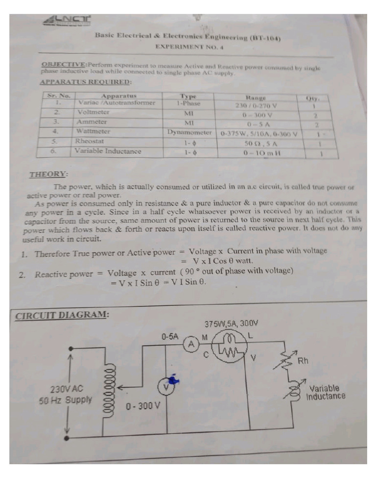 BEEE Practicals | PDF