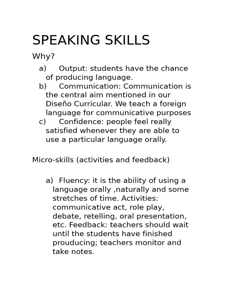 SPEAKING SKILLS 2024 Evening Shift | PDF