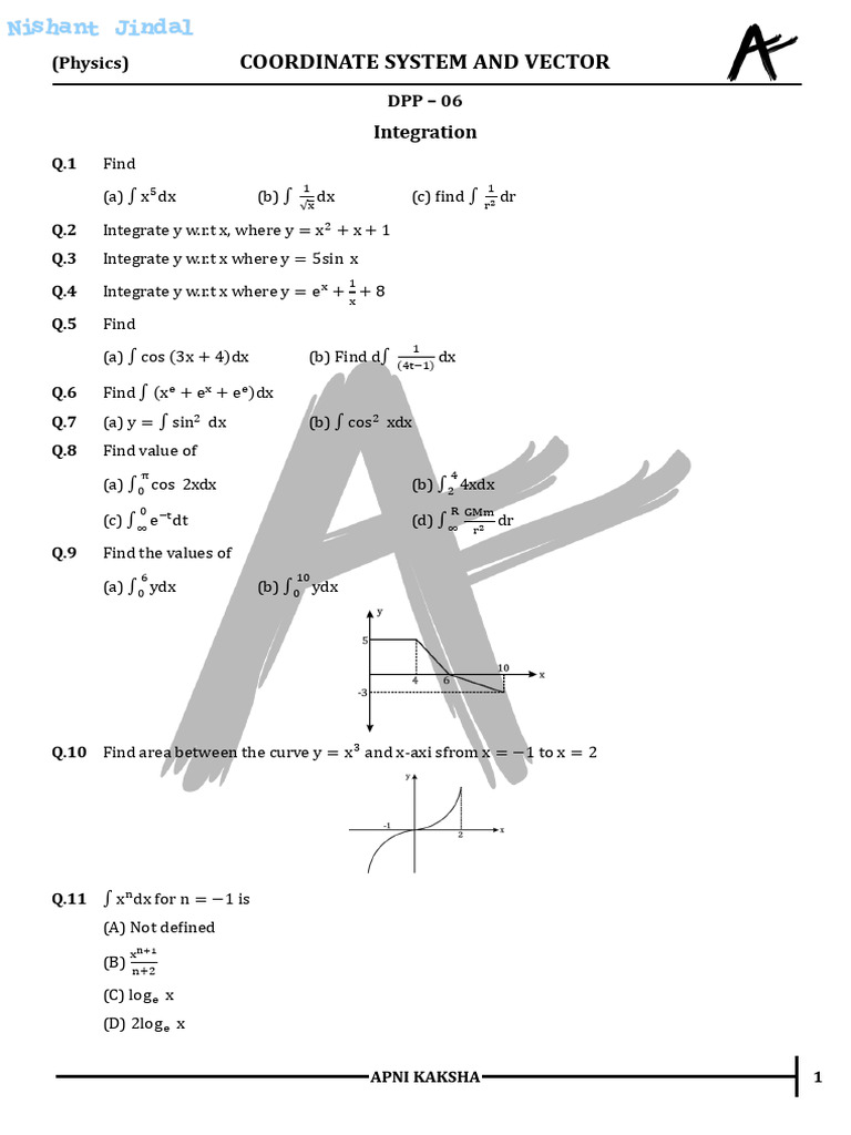 DPP - 06 - Coordinate System & Vector NJ - 247 | PDF | Mathematical Physics | Geometry