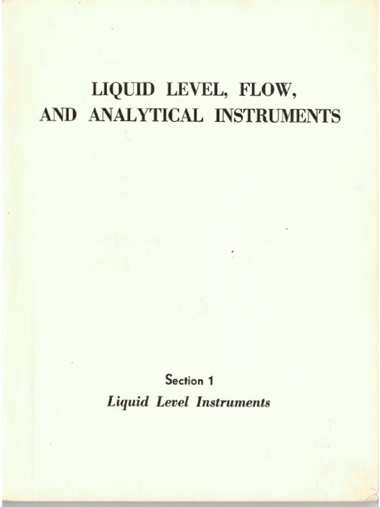 Liquid Level Flow and Analytical Instruements | PDF