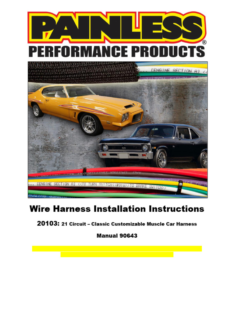 Wire Harness Installation Instructions: Manual 90643 | PDF | Electrical ...