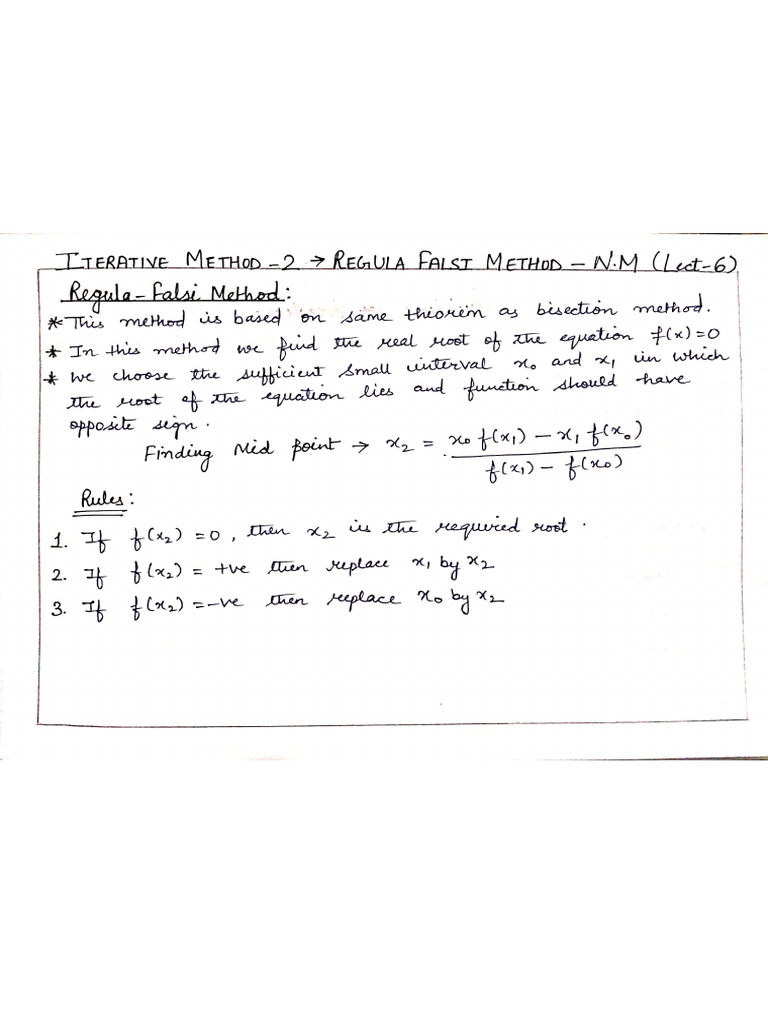 Lect-6 Regula Falsi Method - N.M | PDF