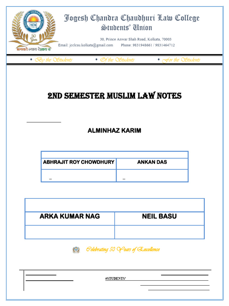 Muslim Law Notes | PDF | Marriage | Surah