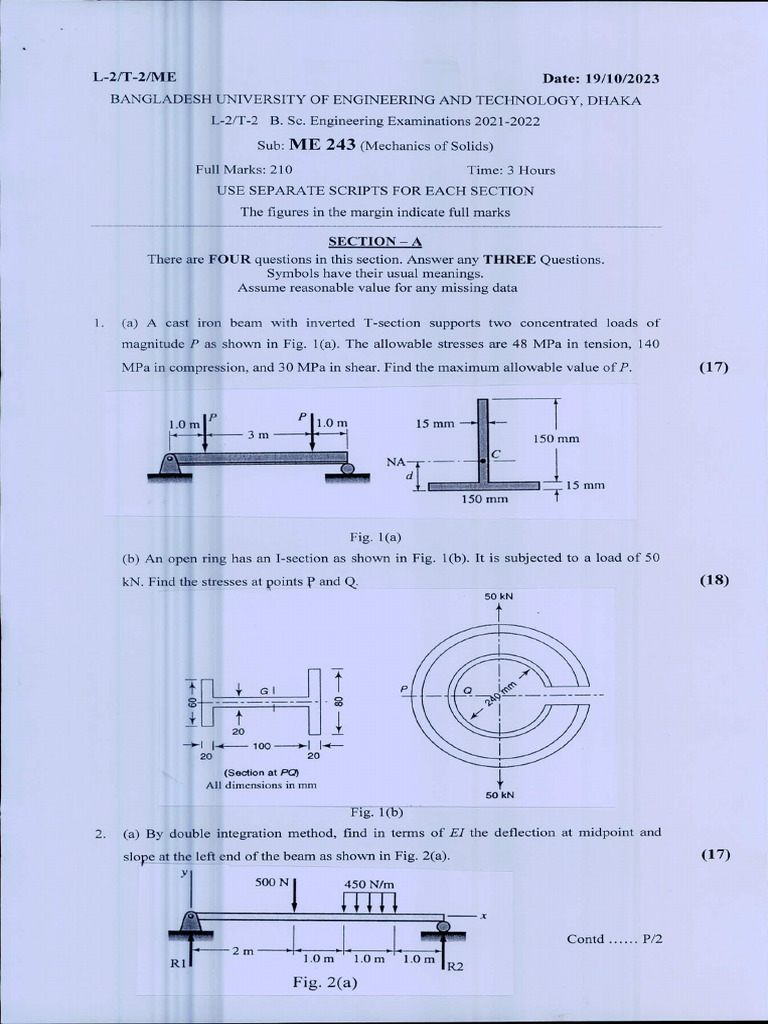 L-2ff - 2/ME Date:: Fig. 2 (A) | PDF | Steel | Mechanical Engineering