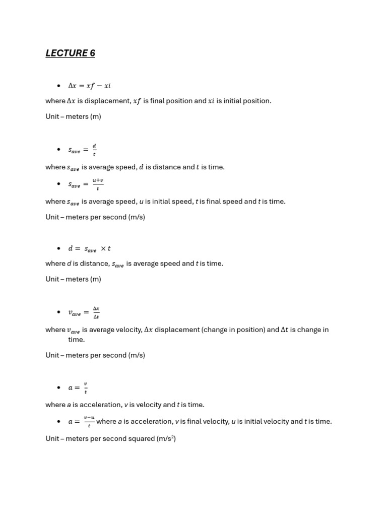 Physics Equations and Concepts Overview | PDF | Force | Collision