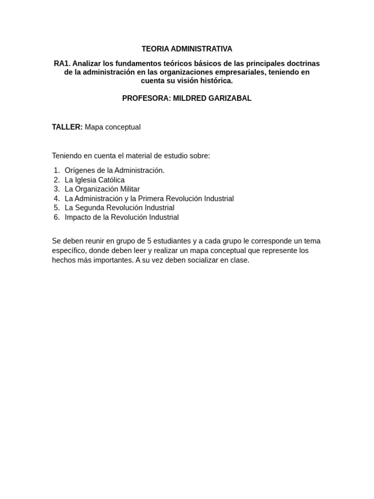 Taller Mapa Conceptual | PDF