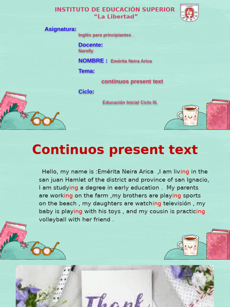 Texto Present Continuo | PDF