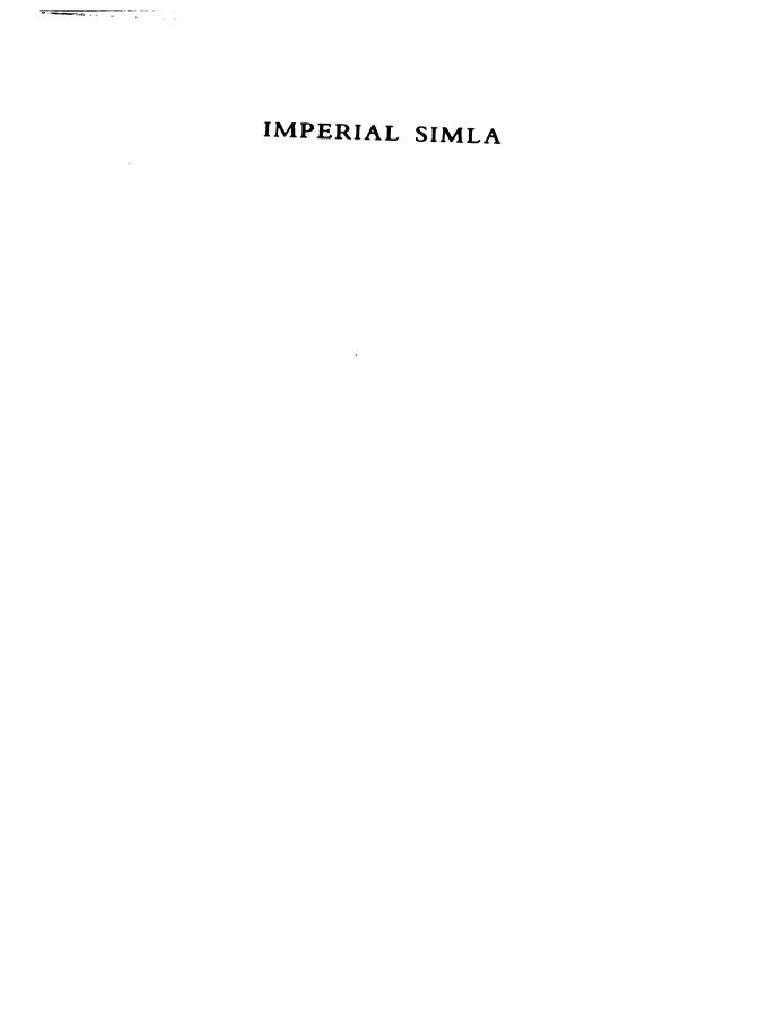 Pamela Kanwar - Imperial Simla - The Political Culture of The Raj ...