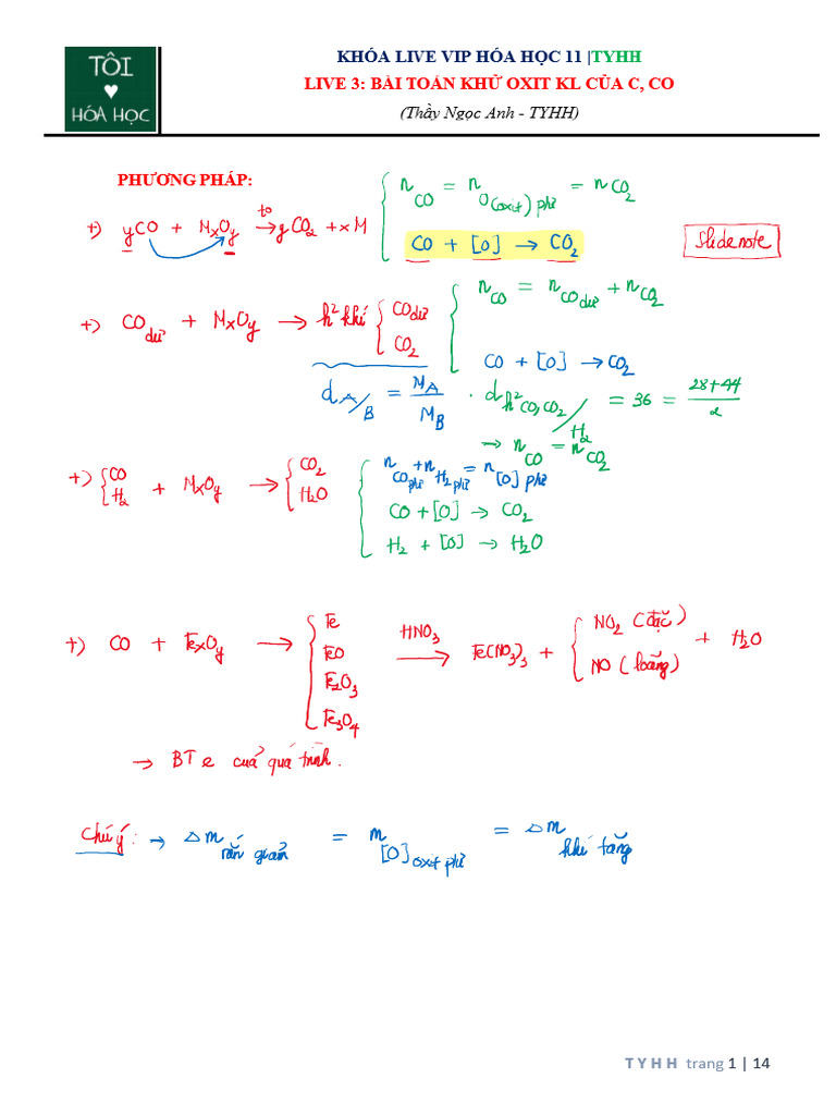 Live 3 Bai Toan Khu Oxit KL Cua C Co | PDF