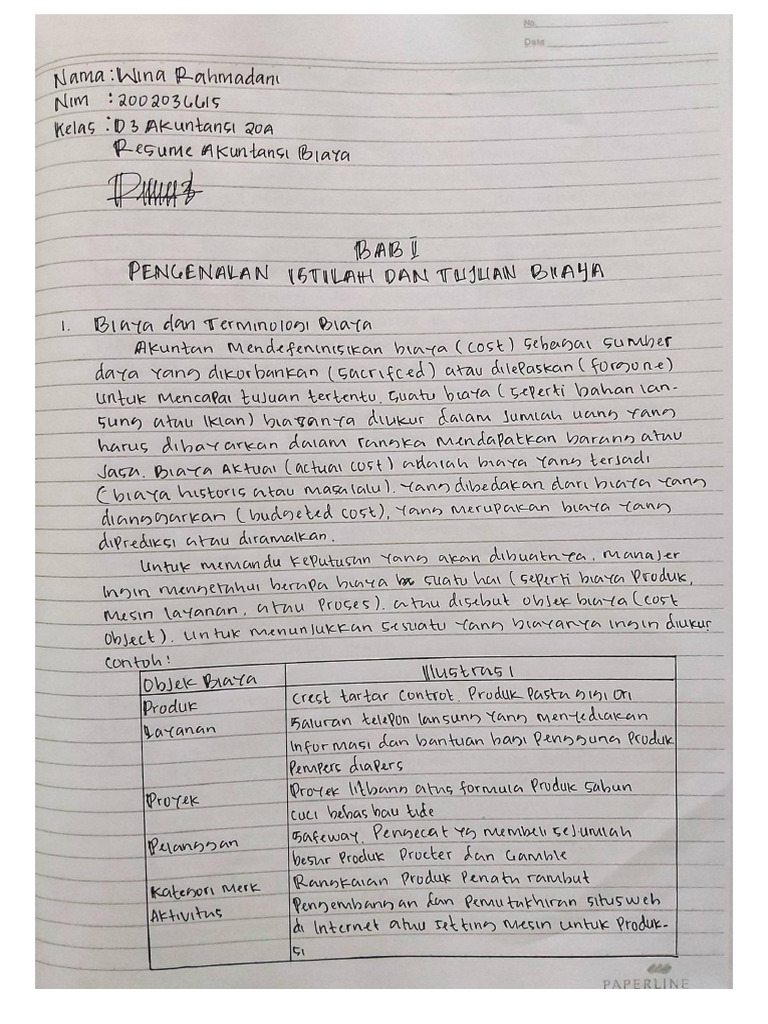 Resume BAB2 Akt Biaya | PDF