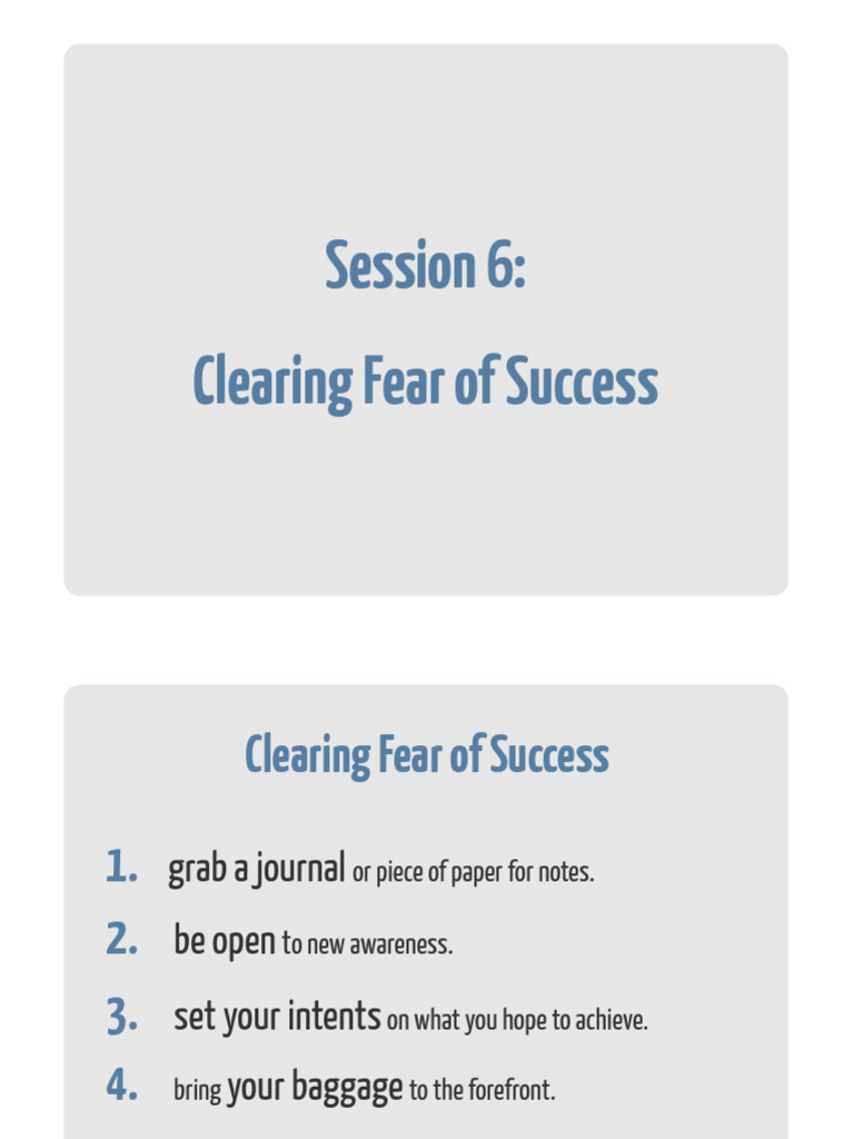 s06 Clearing Fear of Success | PDF