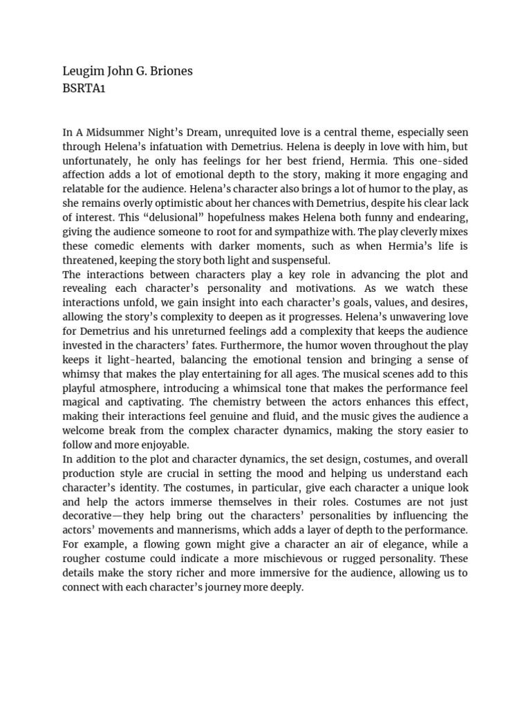 Theatrical Play Analysis | PDF