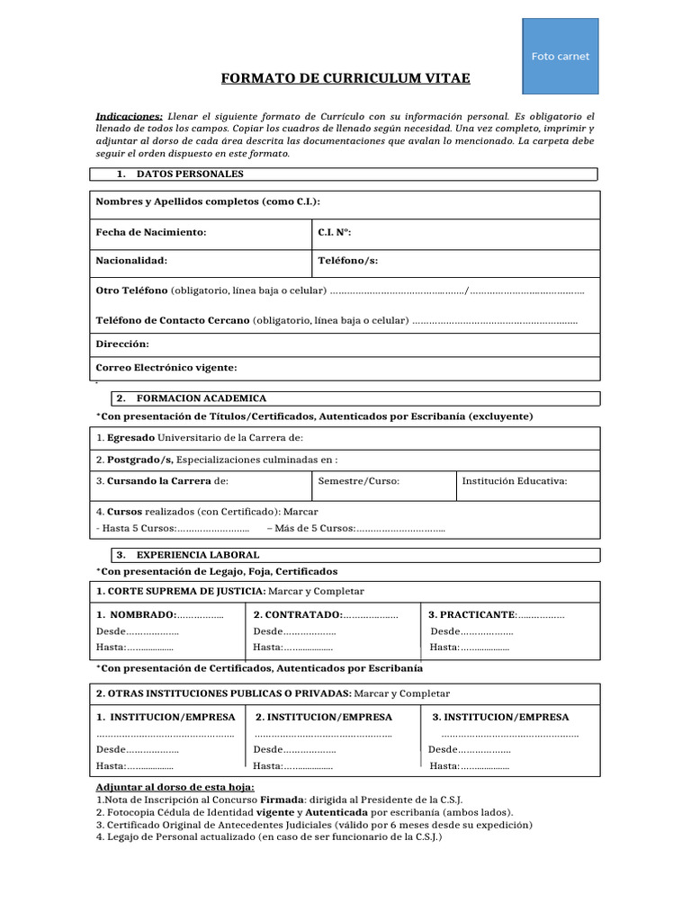 ID2-363 Formato CV 2024 | PDF