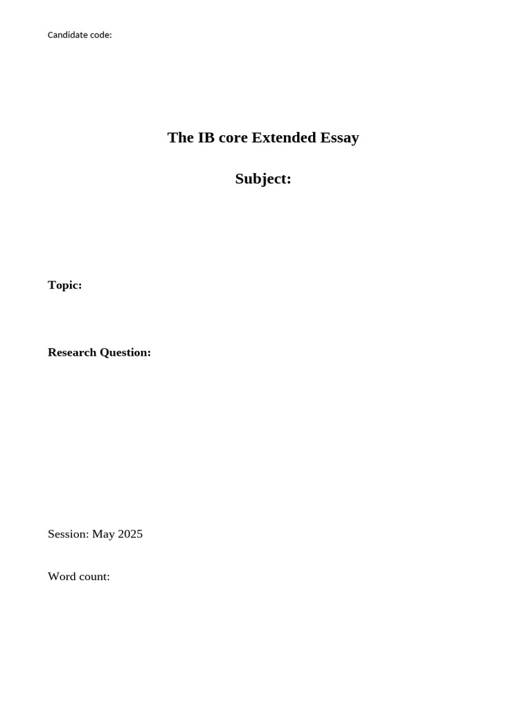 IB Extended Essay Guidelines 2025 | PDF