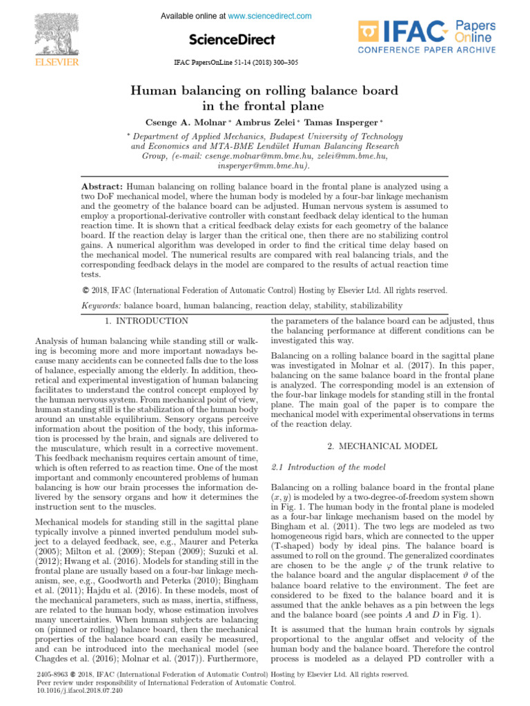 Rolling Balance Board Frontal Plane | PDF | Applied Mathematics