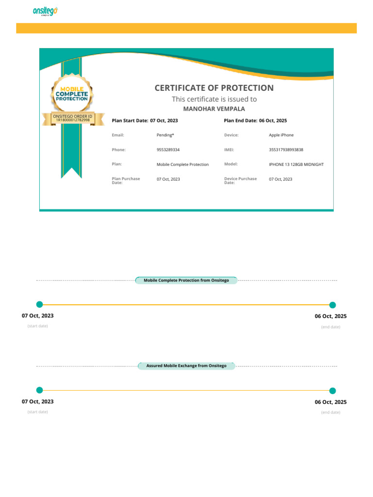 Mobile Protection Certificate for iPhone | PDF | Technology & Engineering