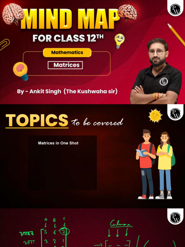 Matrices _ Class Notes __ Class 12th Mind Map Series | PDF