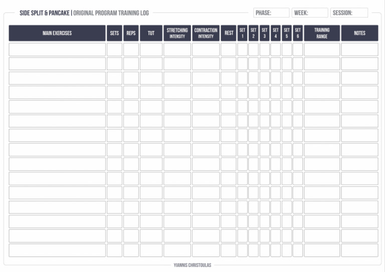 Original Program Training Log | PDF