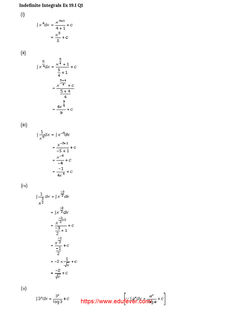 Chapter 19 Indefinite Integrals | PDF | Technology & Engineering