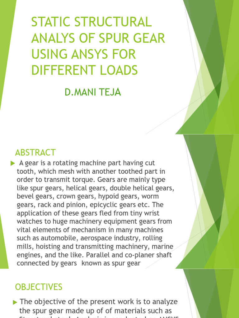 Spur Gear Analysis Using Ansys | PDF