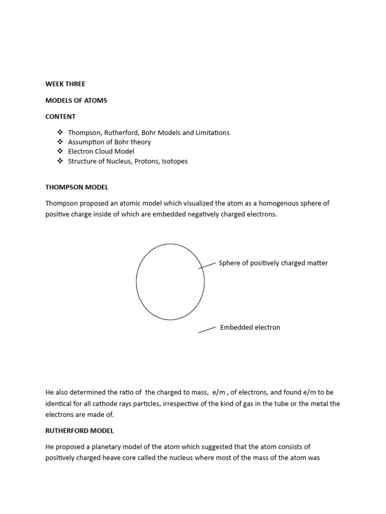 Atomic Model Note 3 | PDF | Proton | Electron