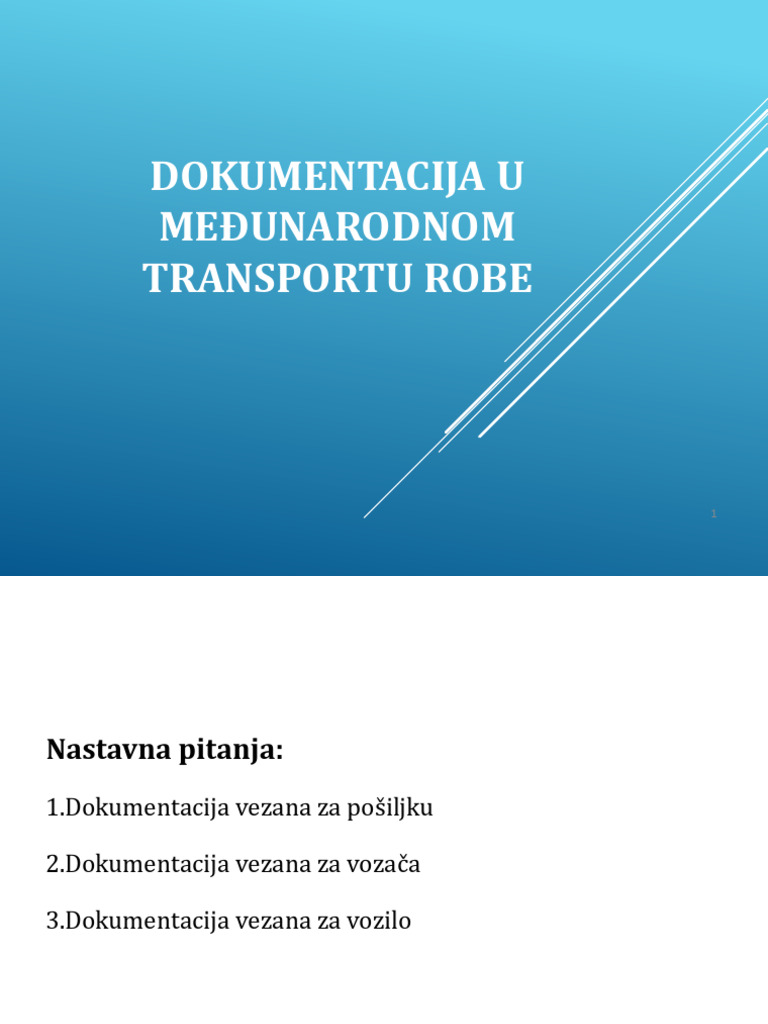 T - 3 Dokumentacija U Transportu | PDF