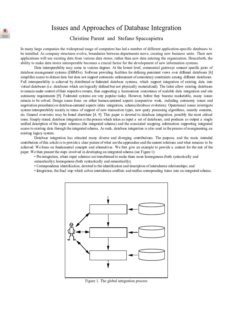Parent 1998 Issues and Approaches of Database Integration | PDF | Databases | Conceptual Model