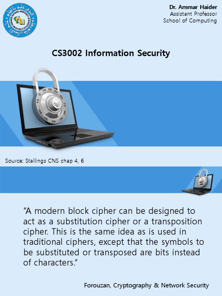 Lec 5-6 - Modern Ciphers | PDF | Cipher | Encryption