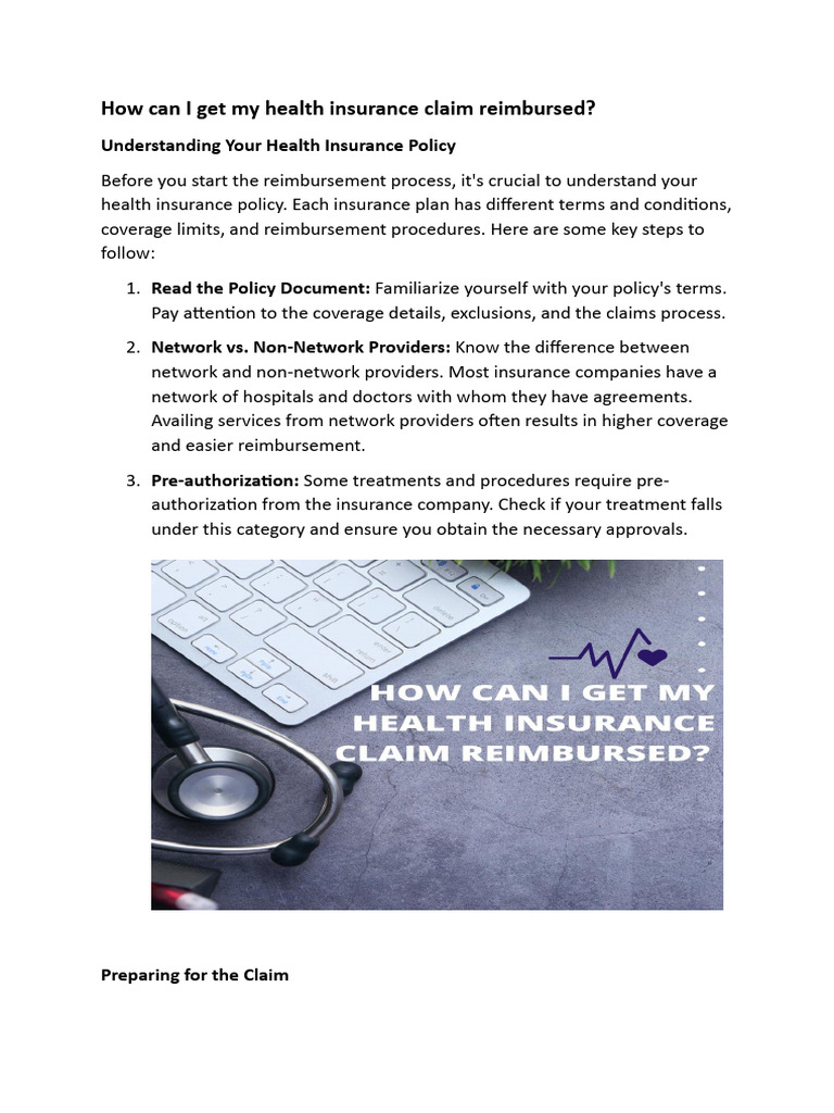 Health Insurance Claim Reimbursement Guide | PDF | Medicine | Public ...
