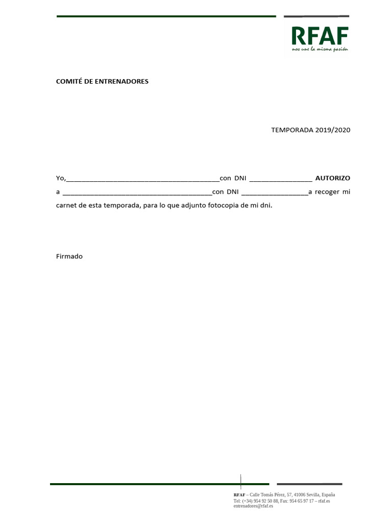 Autorizaci N Carnet | PDF