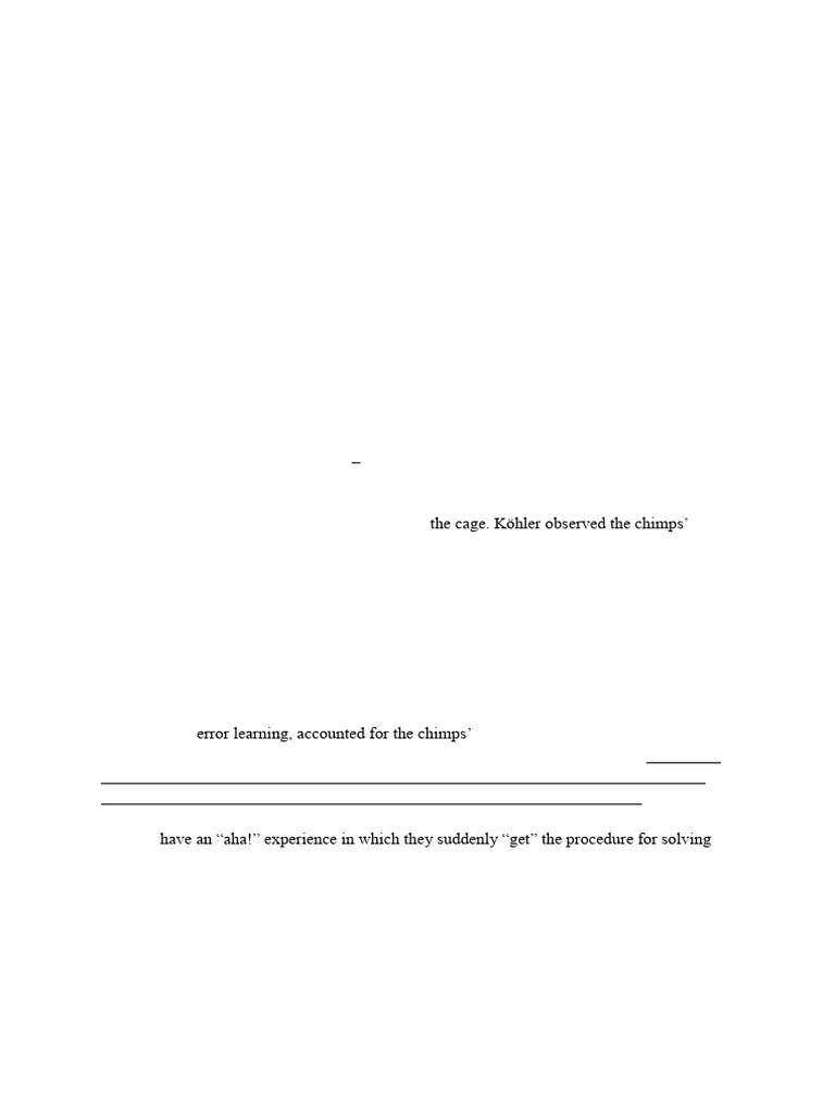 Cognitive Learning PDF | PDF | Insight | Learning