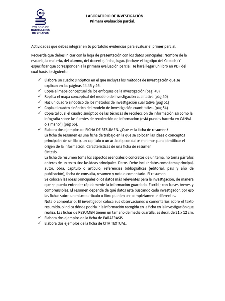Tareas Primer Parcial Lab de Investigación | PDF | Evaluación | Science