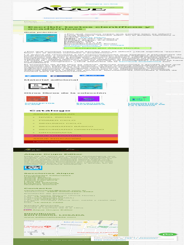 Escribir Textos Científicos y Académicos Aique Grupo Editor S.A | PDF | Publicación | Escritura