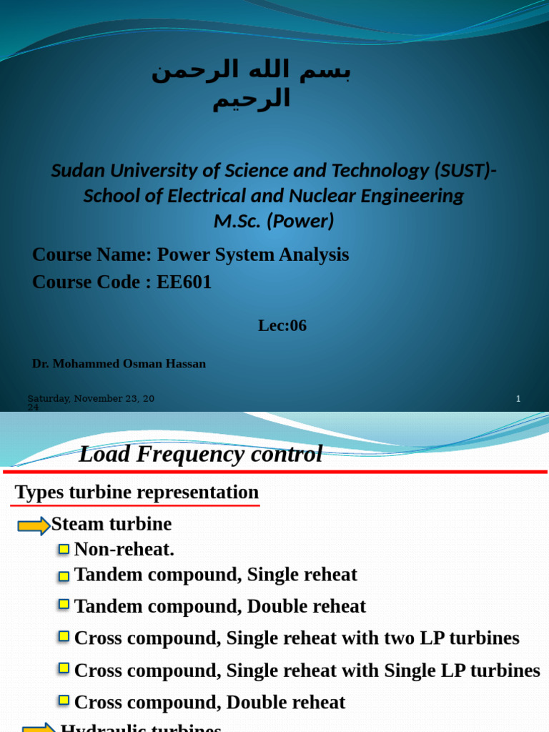 Power System Analysis-Lec06 | PDF | Steam | Turbine