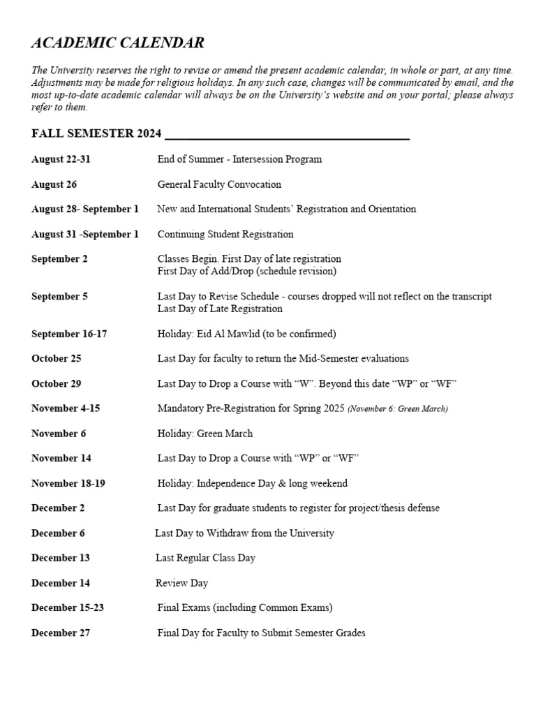 University Academic Calendar | PDF | Academic Term | Schools