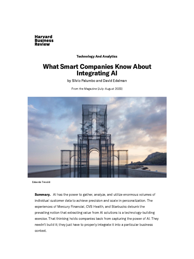 What Smart Companies Know About Integrating AI | PDF | Artificial ...