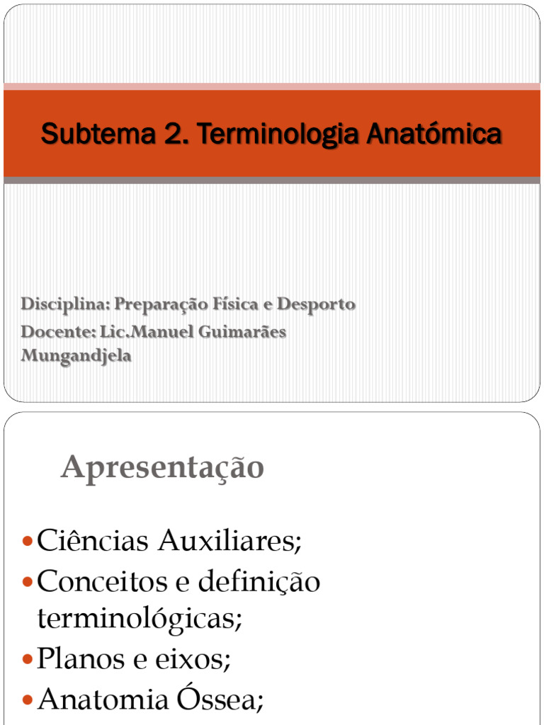 Subtema 2 Terminologia Anatómica | PDF