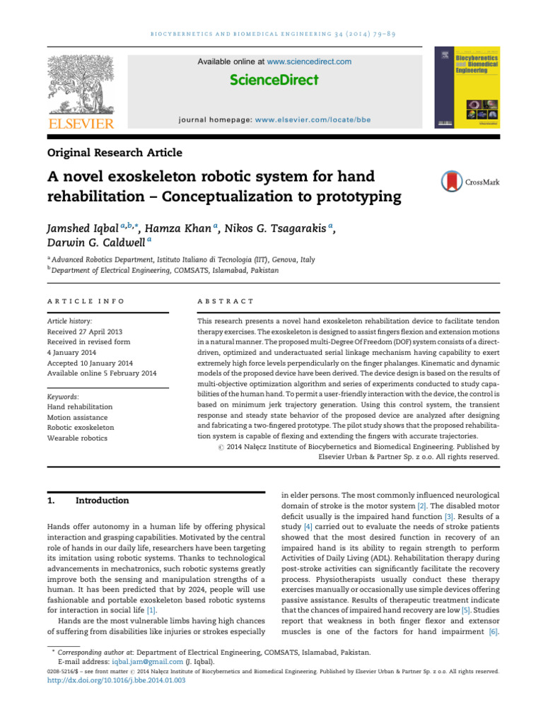 A Novel Exoskeleton Robotic System | PDF | Physical Therapy | Force
