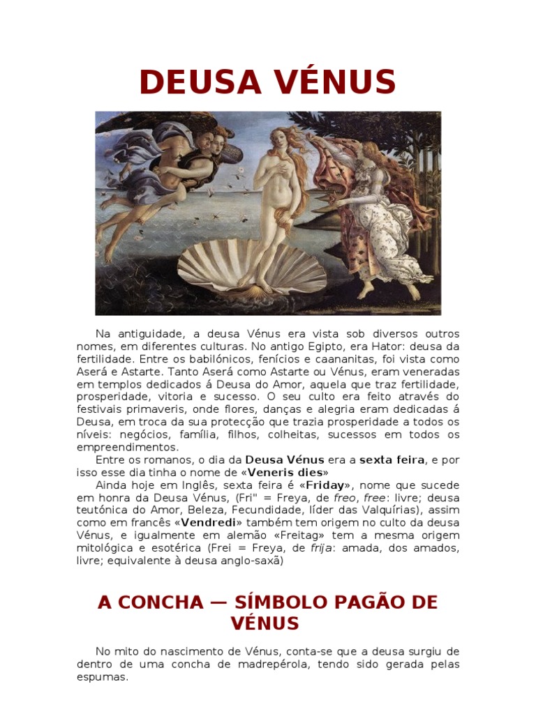 DEUSA VÉNUS | Deusa Mãe | Mitologia Grega