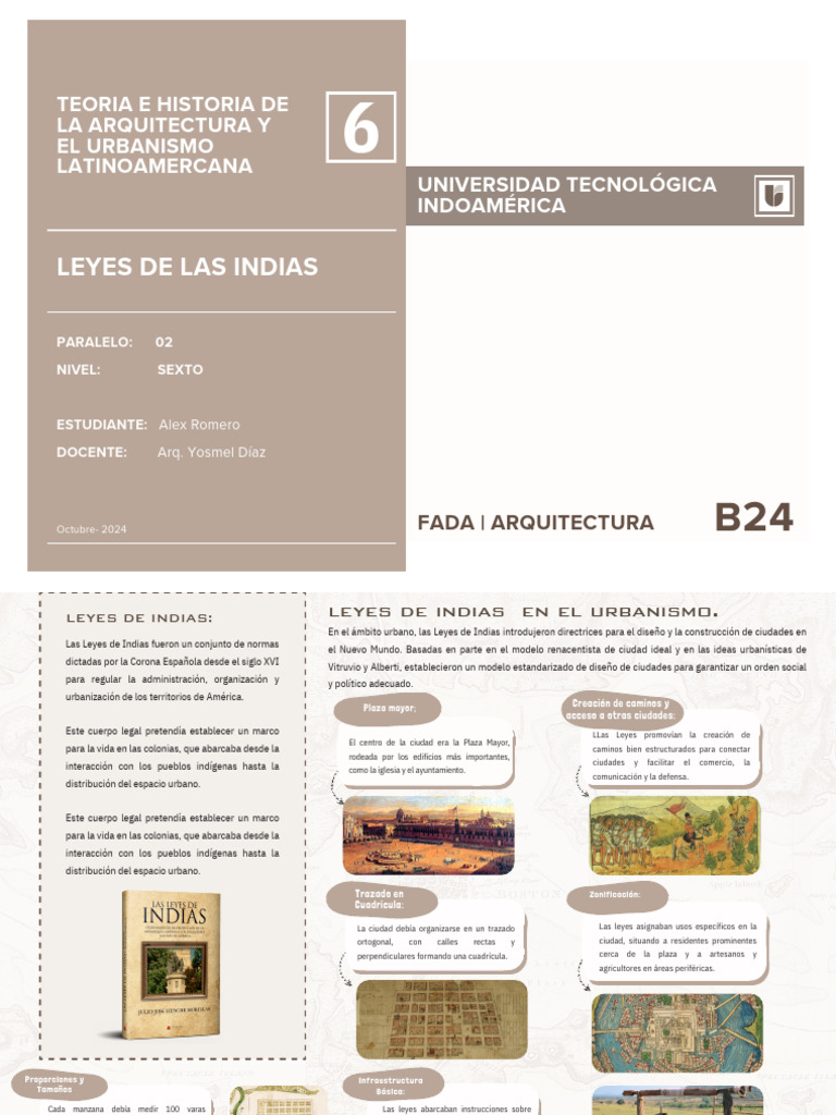 Tarea 1 - Leyes de Indias - Alex Romero | PDF | Urbanismo | Zonificación