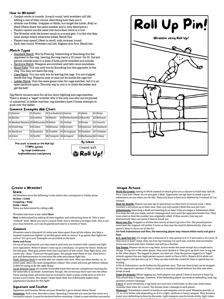 Roll Up Pin! | PDF | Professional Wrestling | Mock Combat